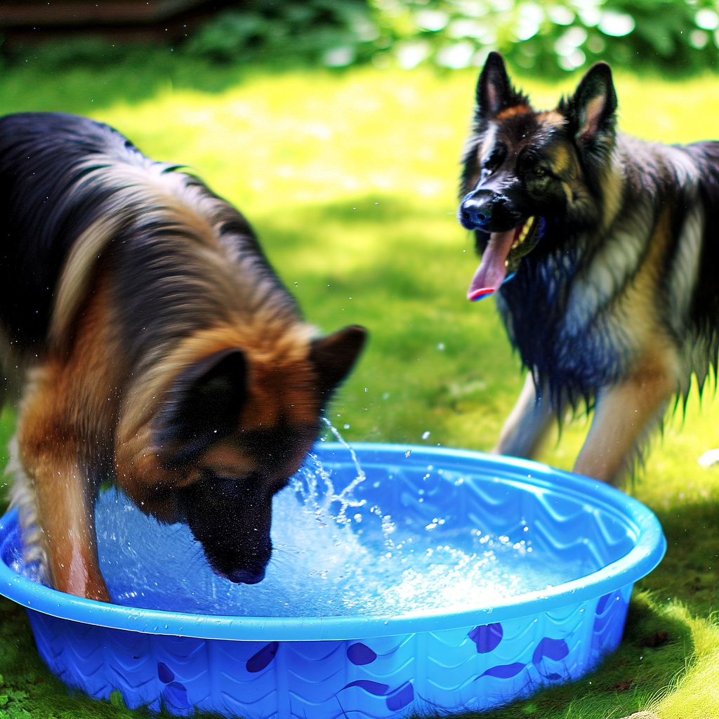 Playful German Shepherds Stay Cool and Entertain with Kiddie Pool Fun ...