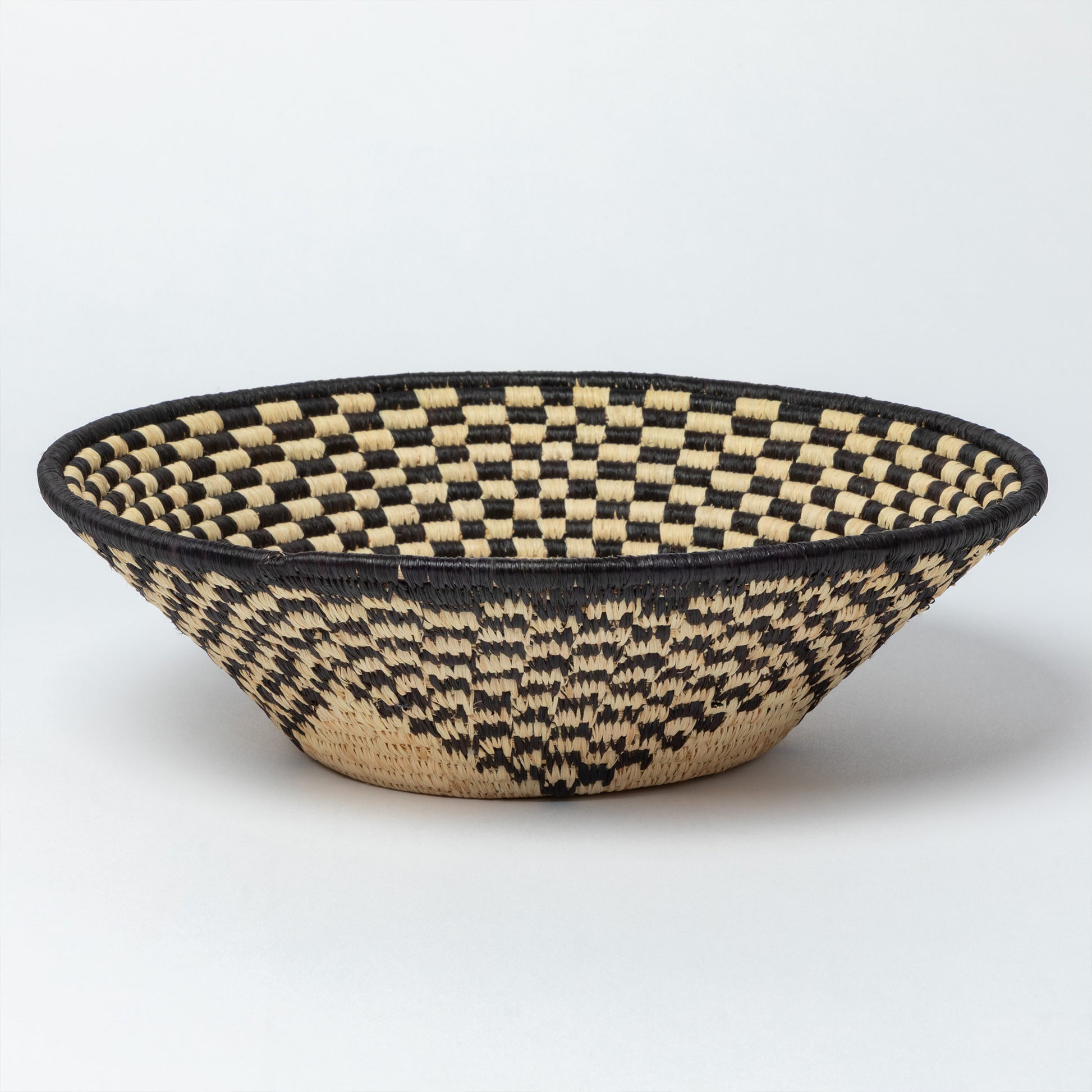 Handwoven Raffia Checkered Star Bowl | GreaterGood