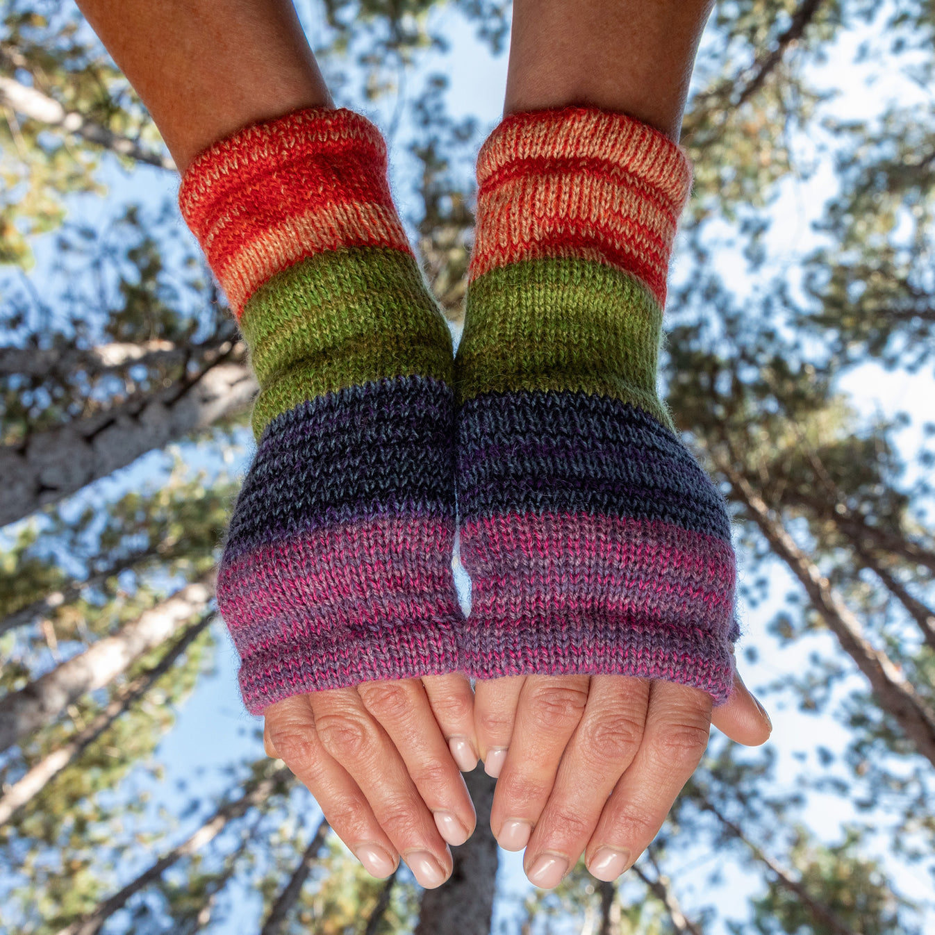 Handmade 100% Alpaca Fingerless Mittens - Fair Trade From Bolivia ...