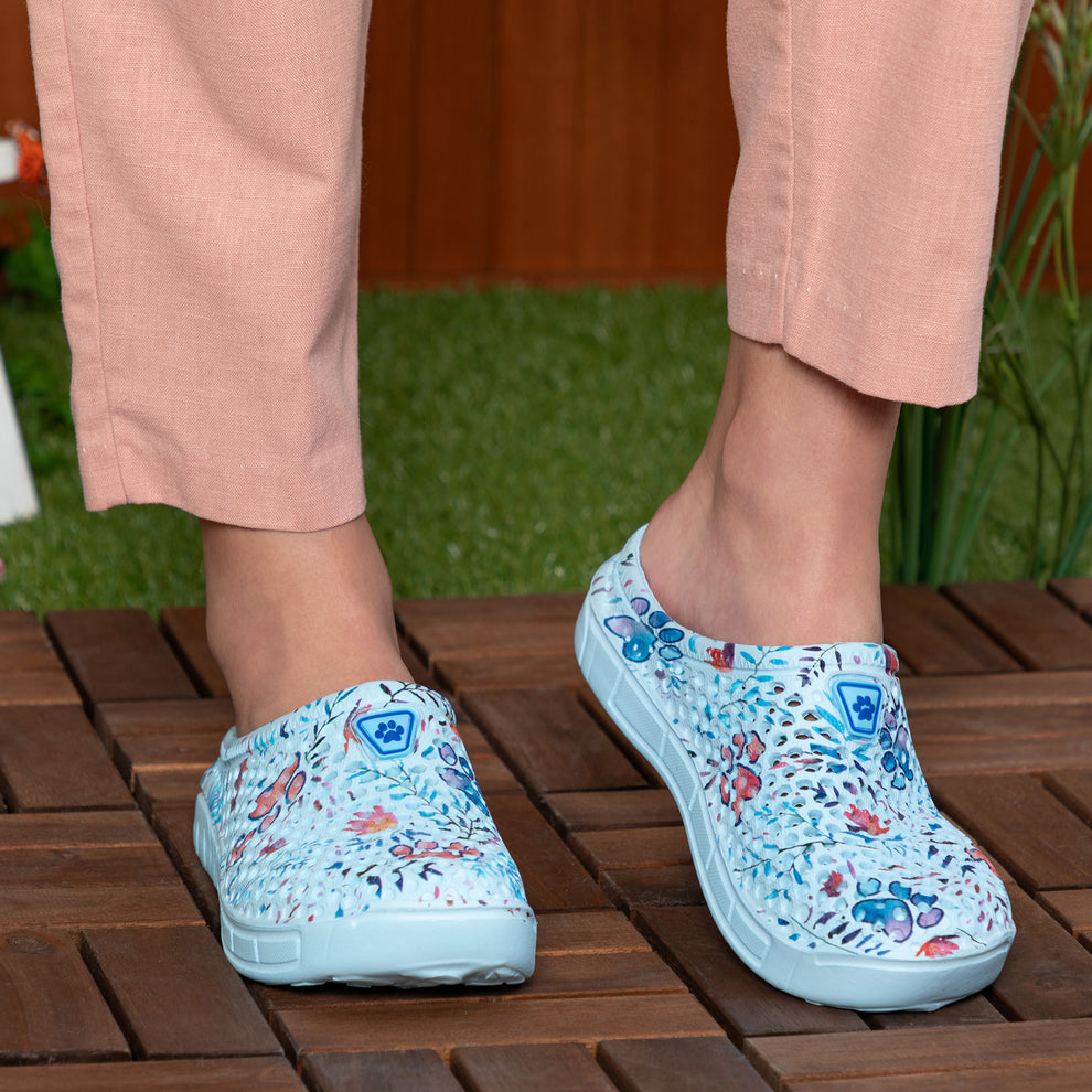 Women's Rainbow Paw Print Slip On Clogs | GreaterGood