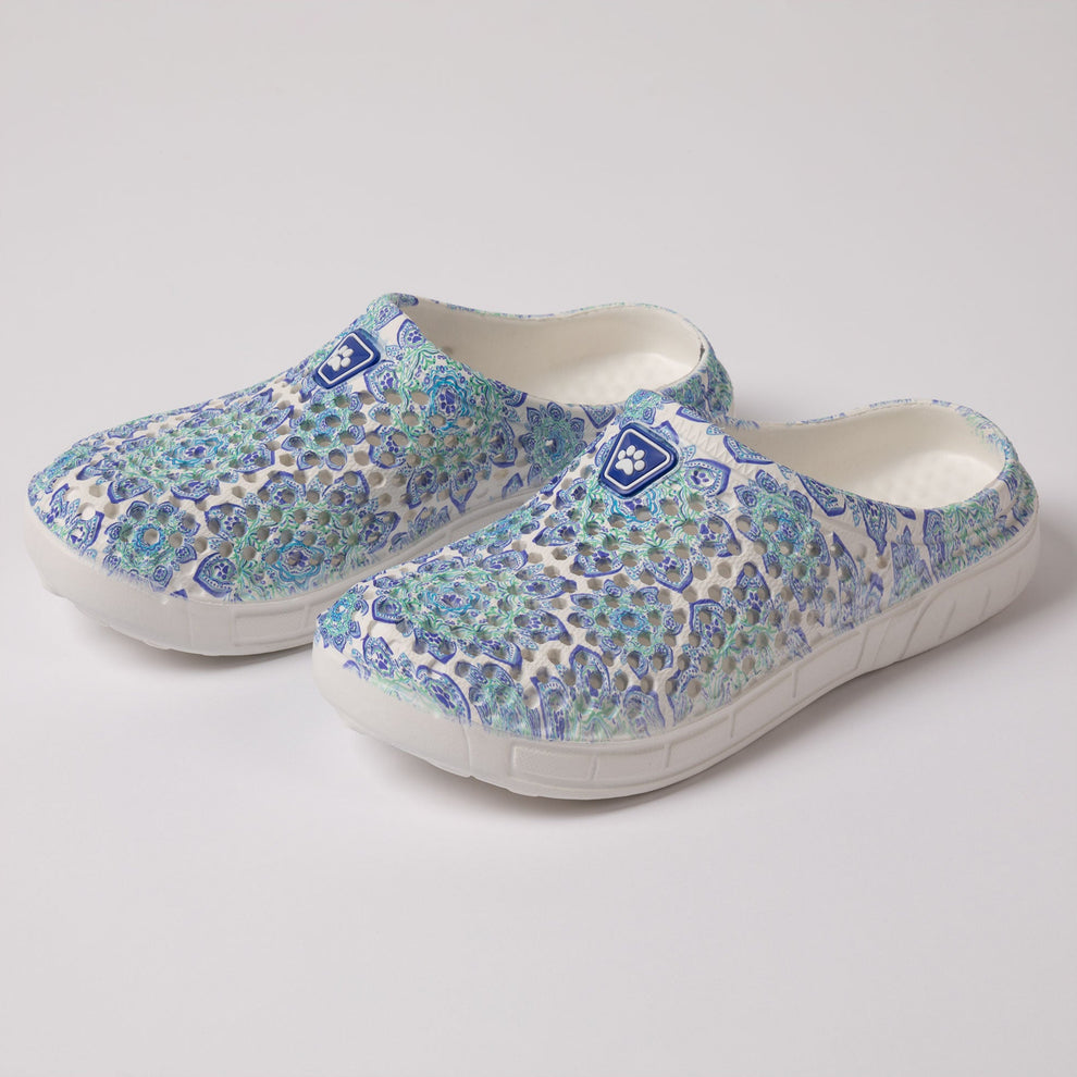 Women's Colorful Paw Print Lightweight Slip-On Clogs | GreaterGood