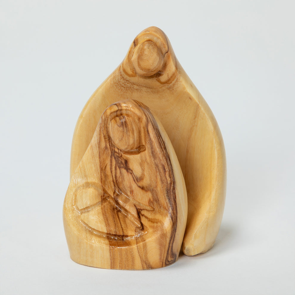 Olive Wood Hugging Holy Family Nativity | GreaterGood