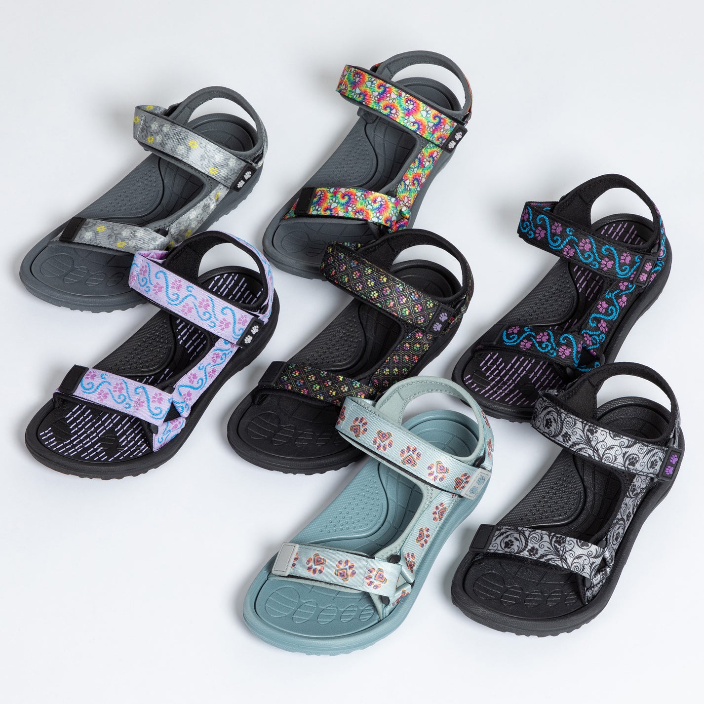 Women's Paw Print Walking Sandals | River Sandals | GreaterGood