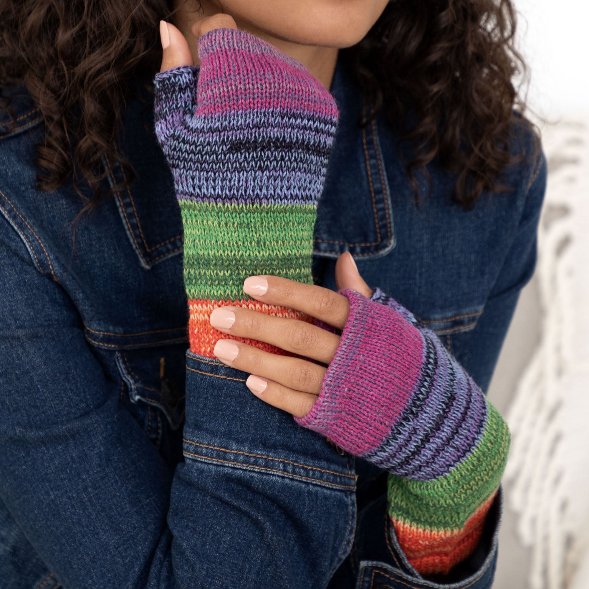 Handmade 100% Alpaca Fingerless Mittens - Fair Trade From Bolivia ...