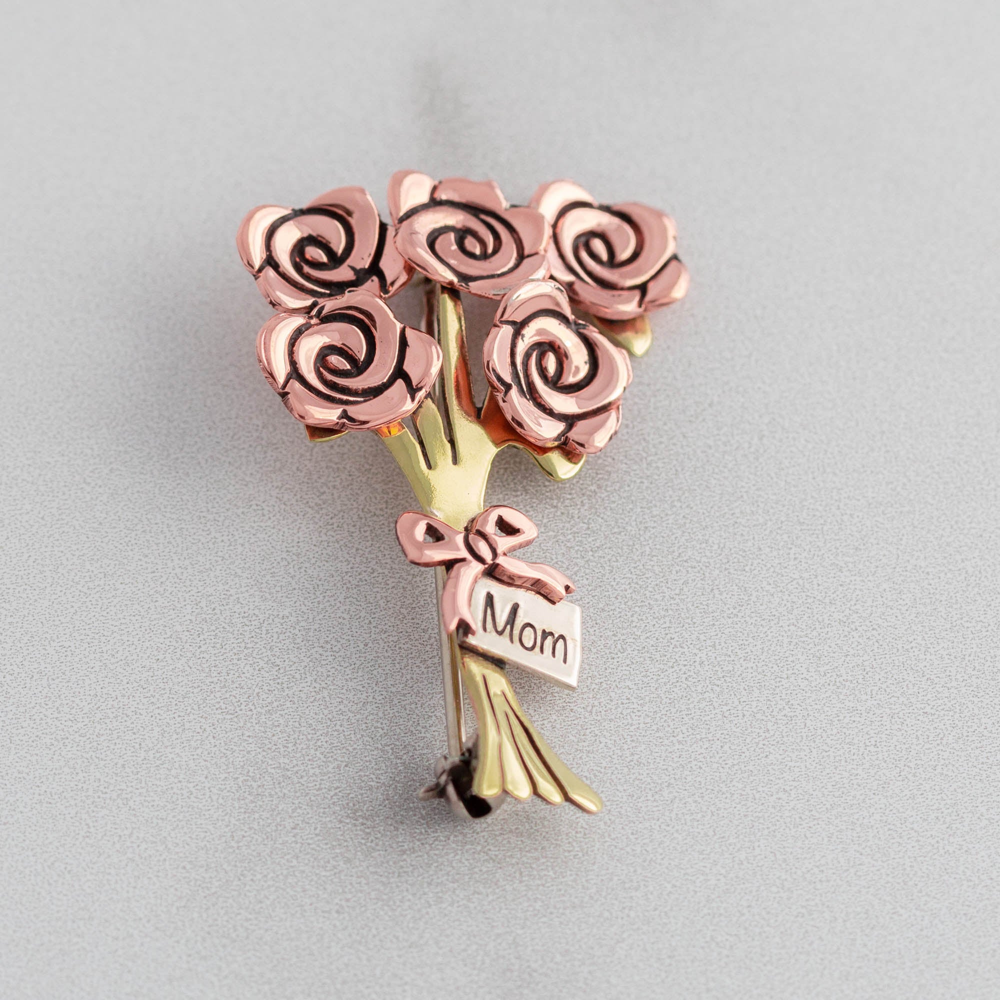Mom Rose Bouquet Mixed Metal Pin | GreaterGood