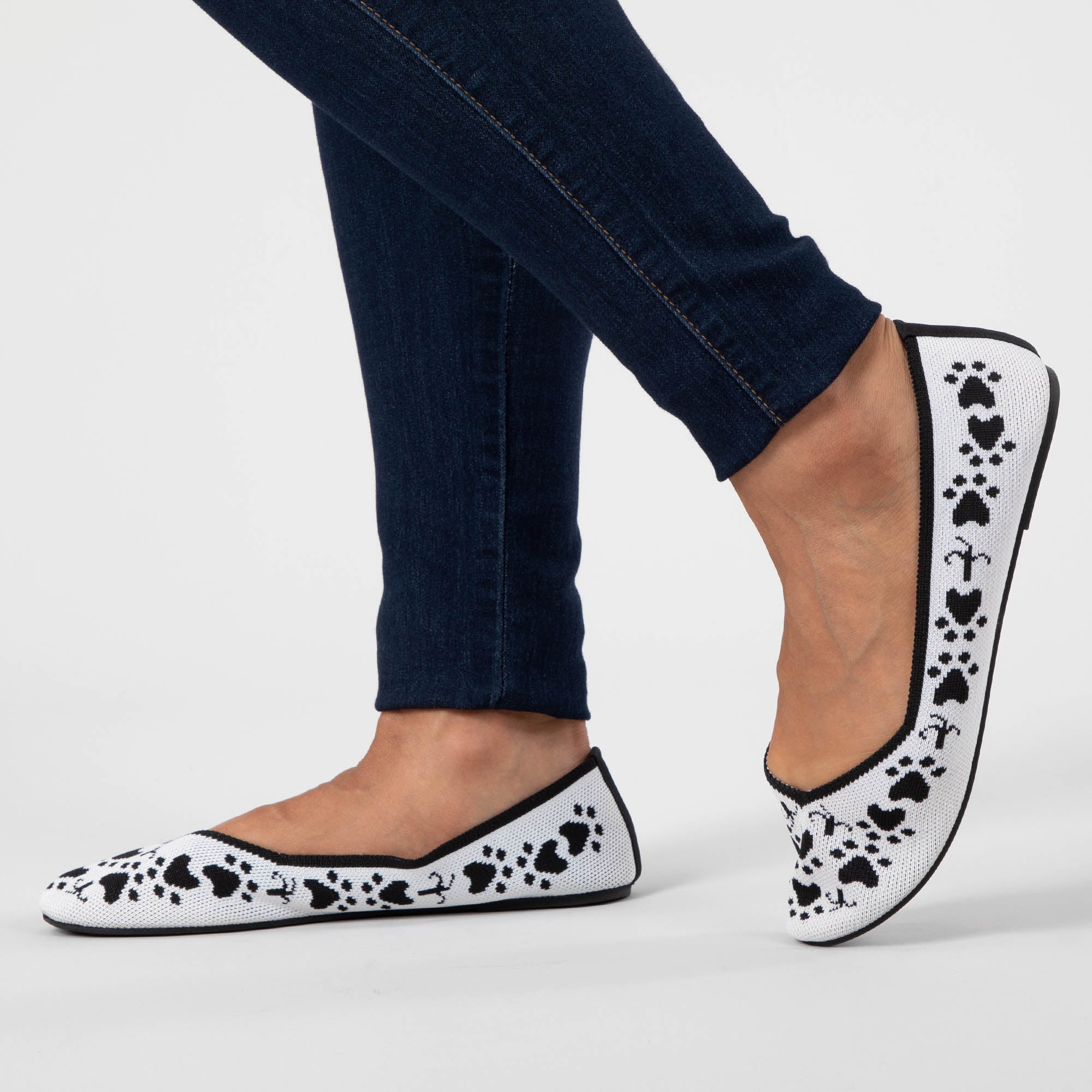 Women's Knit Paw Print Ballet Flats | GreaterGood