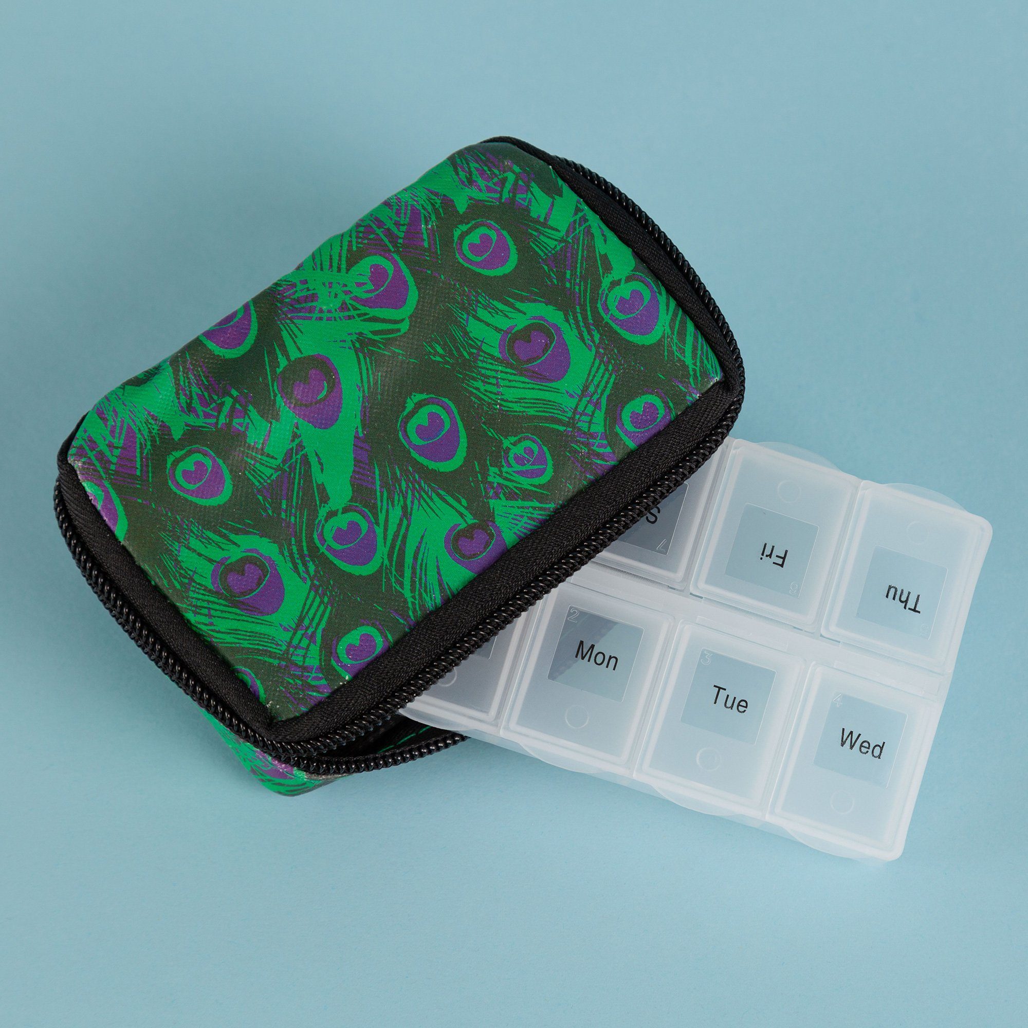 Peacock Feather Deluxe Pill Box | GreaterGood