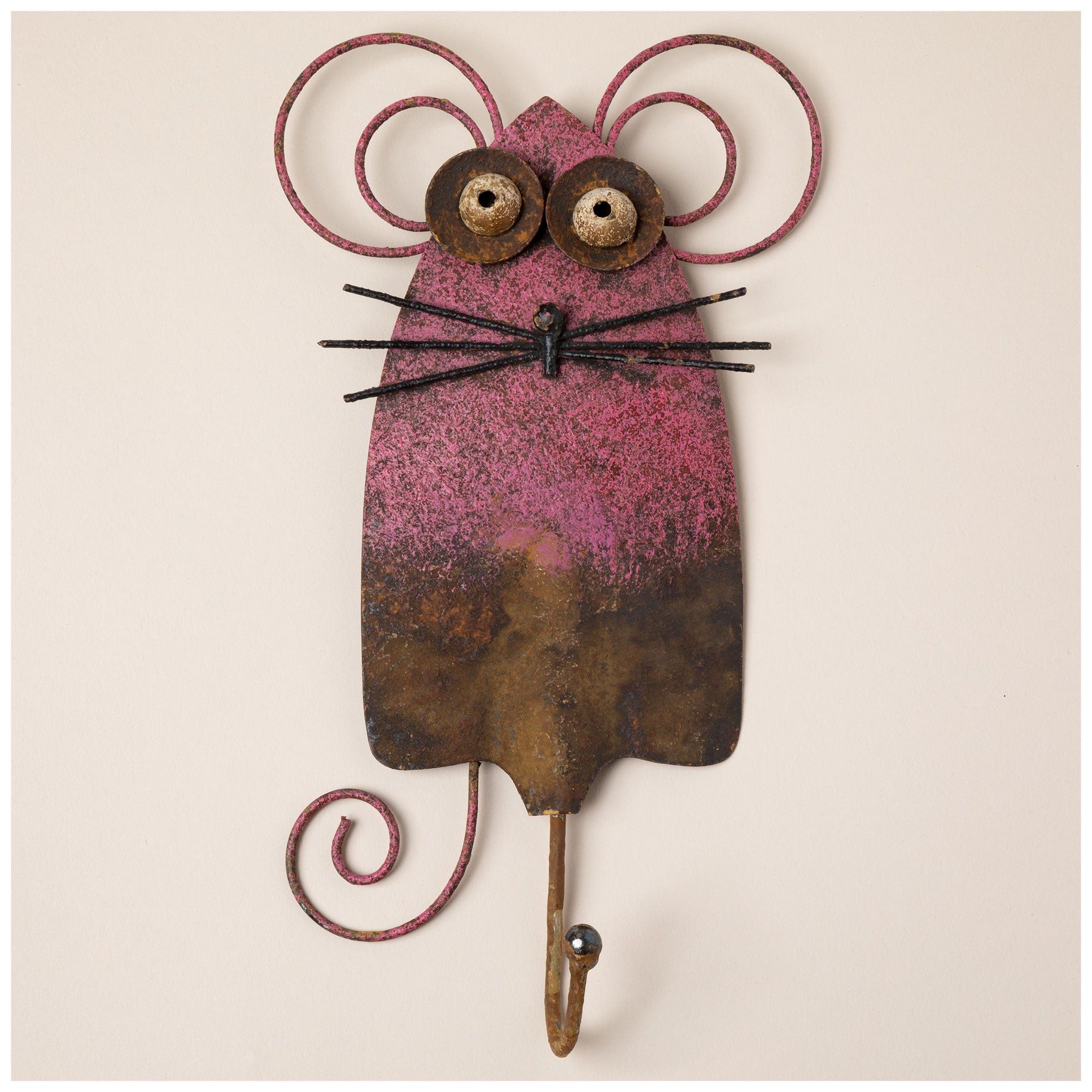 Handcrafted Metal Mouse Wall Hook | GreaterGood