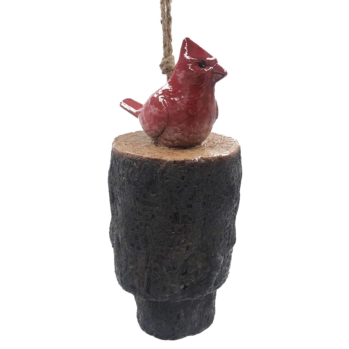 Esschert Design Cardinal on Tree Stump Wind Chime | GreaterGood