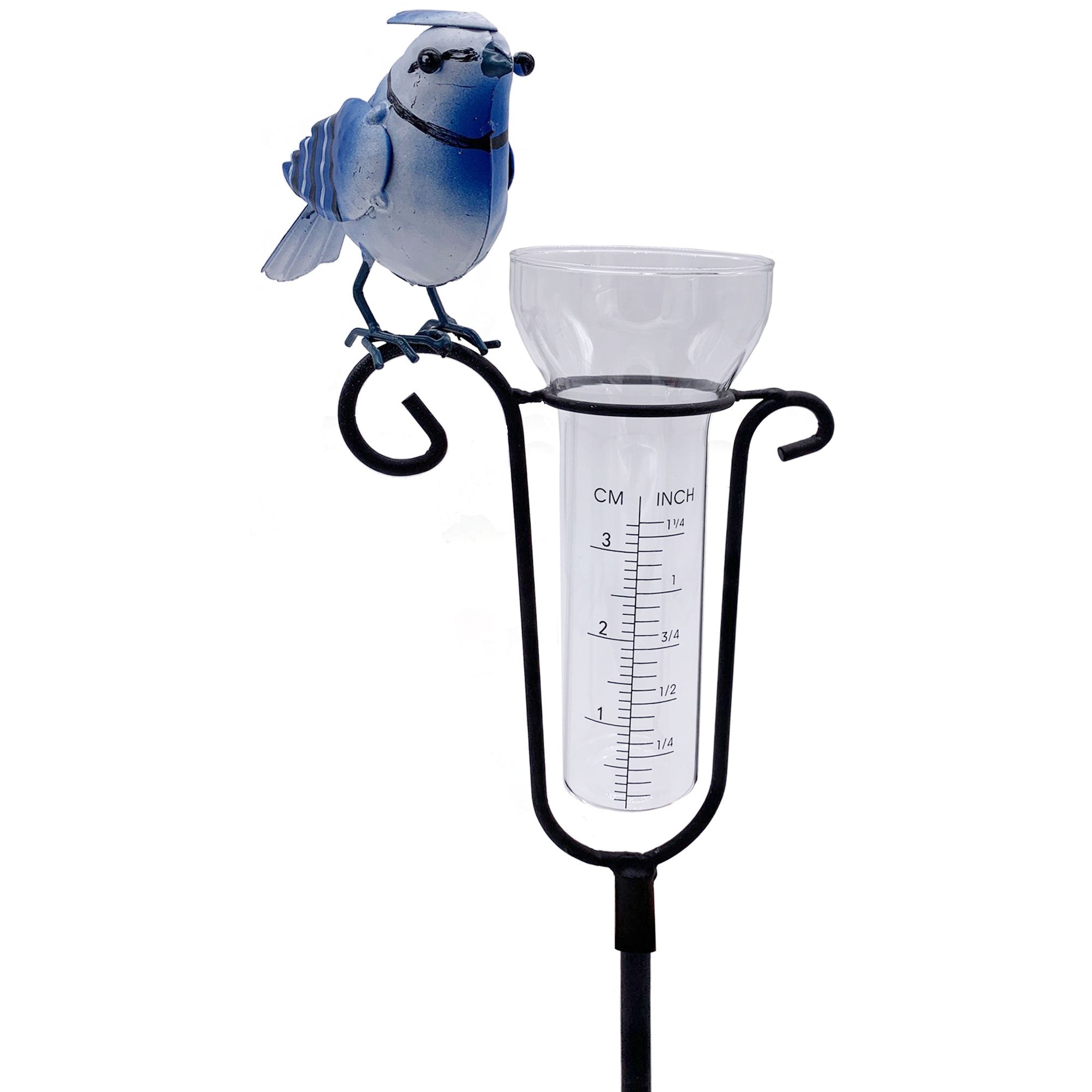 Esschert Design Blue Jay Rain Gauge with Stake | GreaterGood