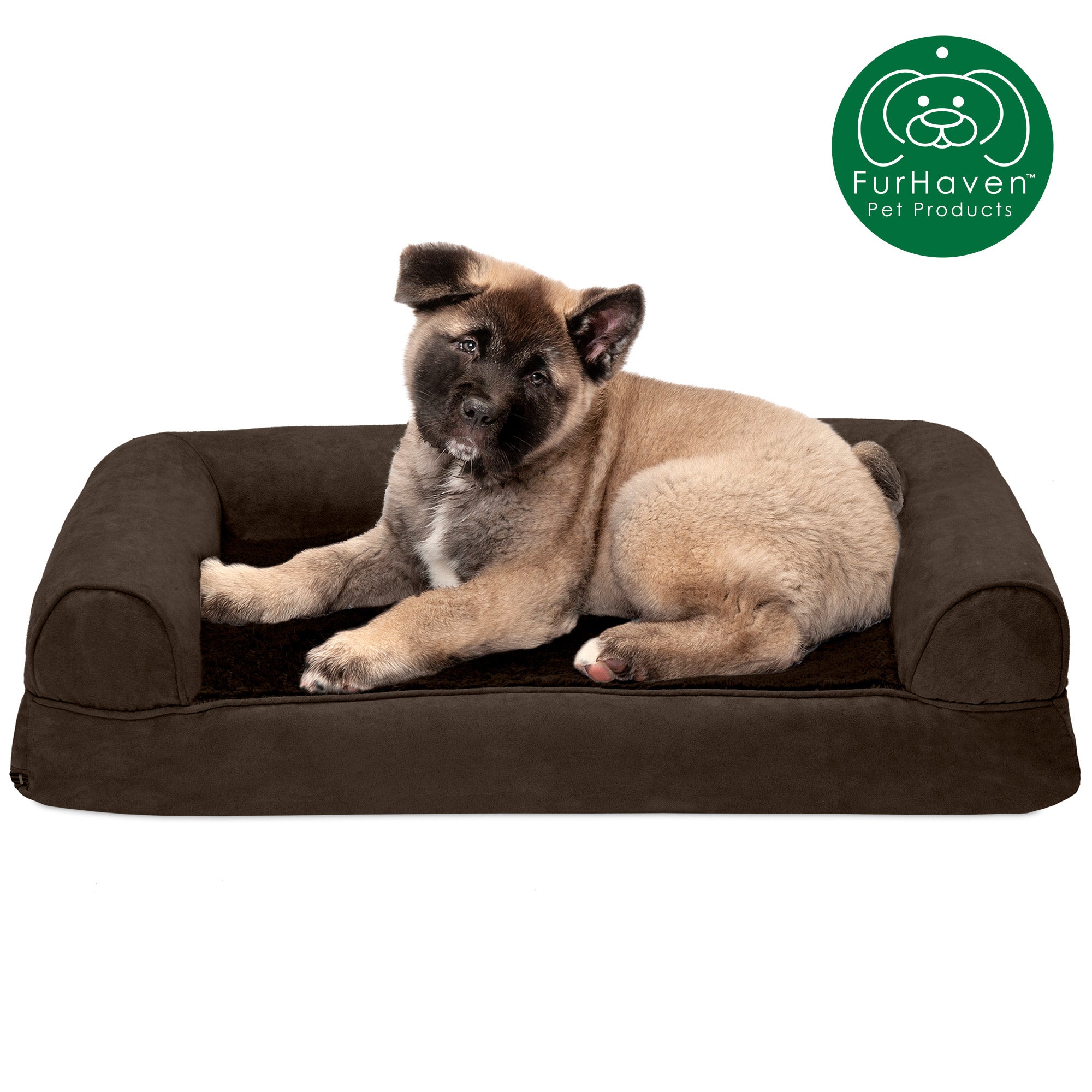 FurHaven Memory Foam Plush & Suede Couch Pet Bed | GreaterGood