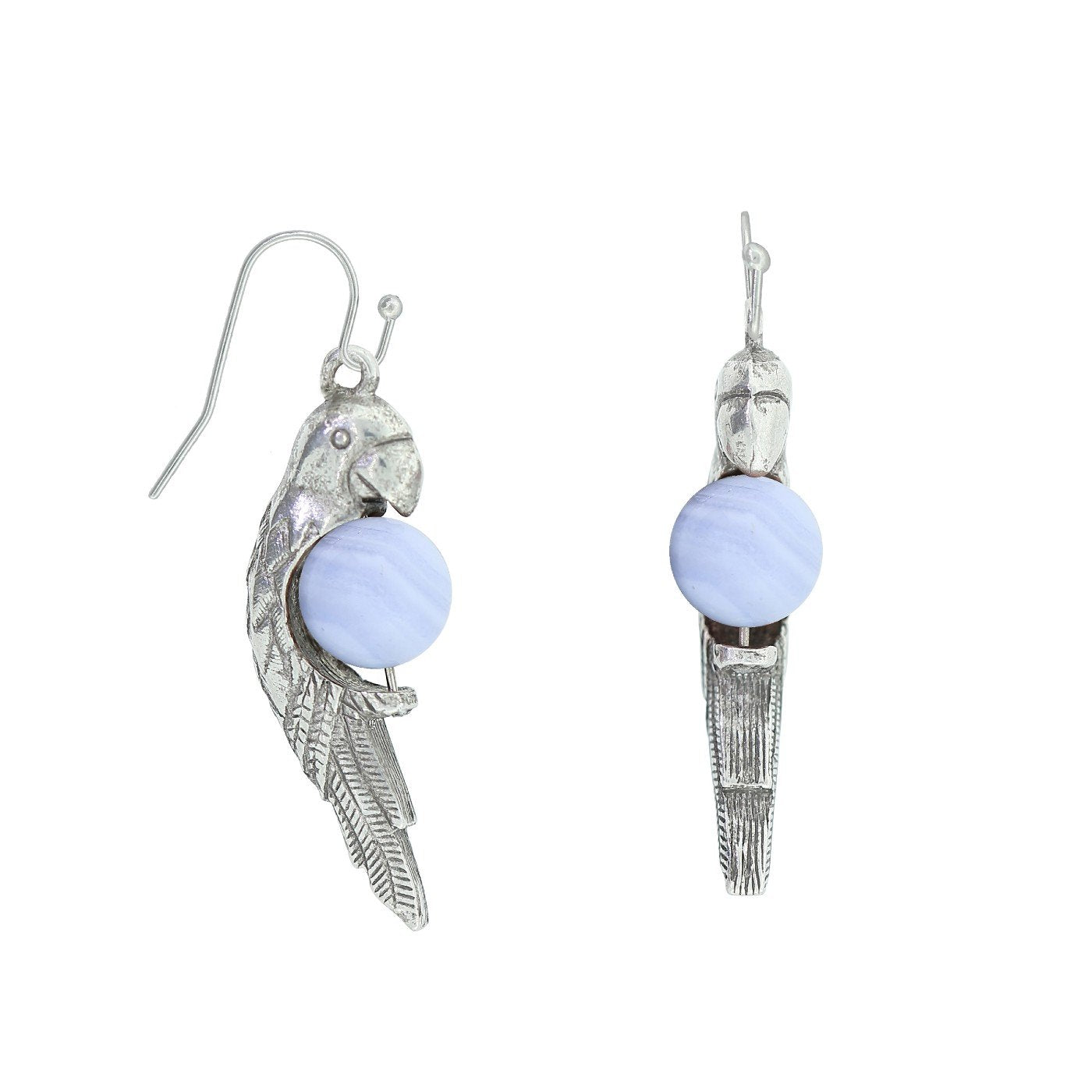 Pewter Parrot Semi Precious Earrings | GreaterGood