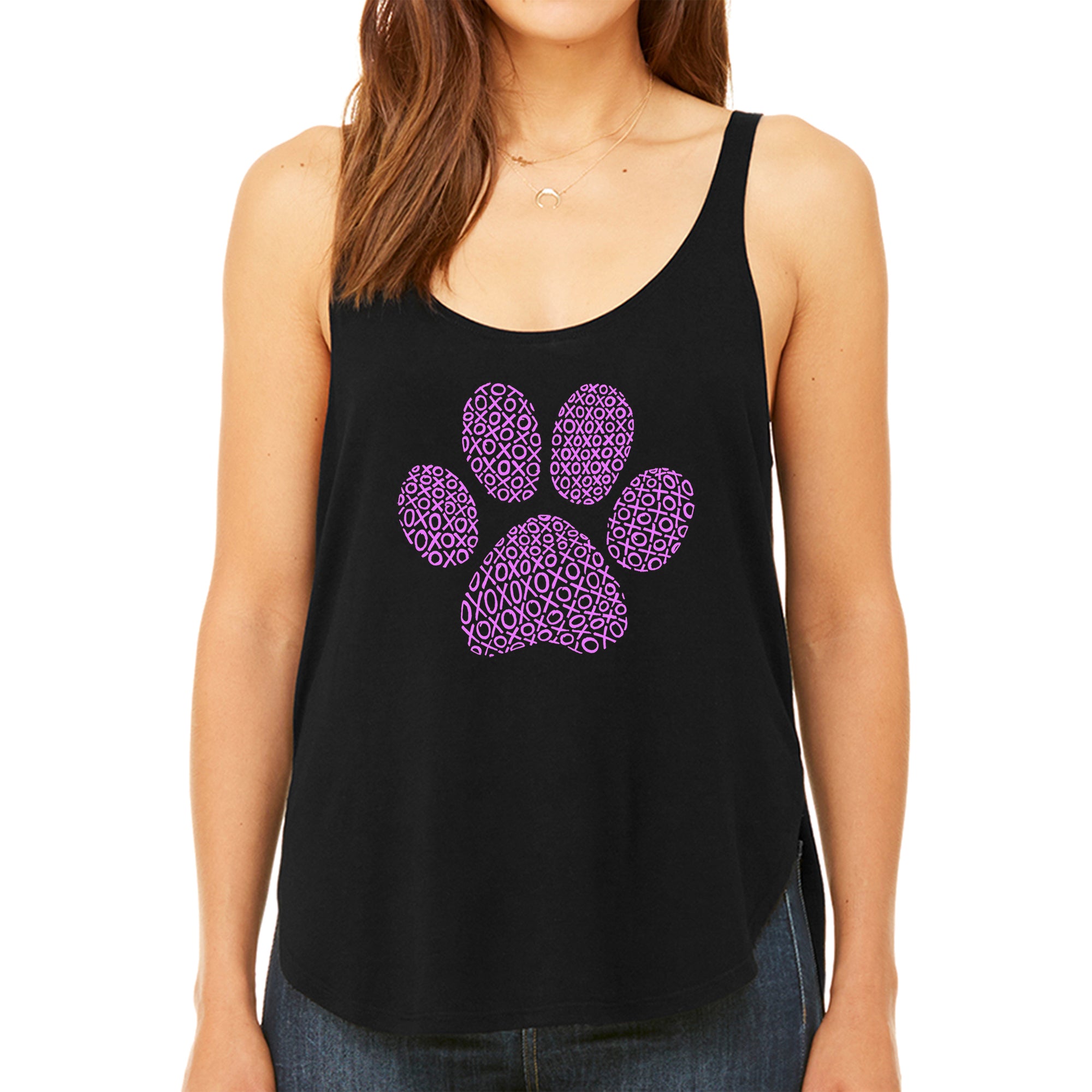 XOXO Dog Paw - Women's Premium Word Art Flowy Tank Top | GreaterGood