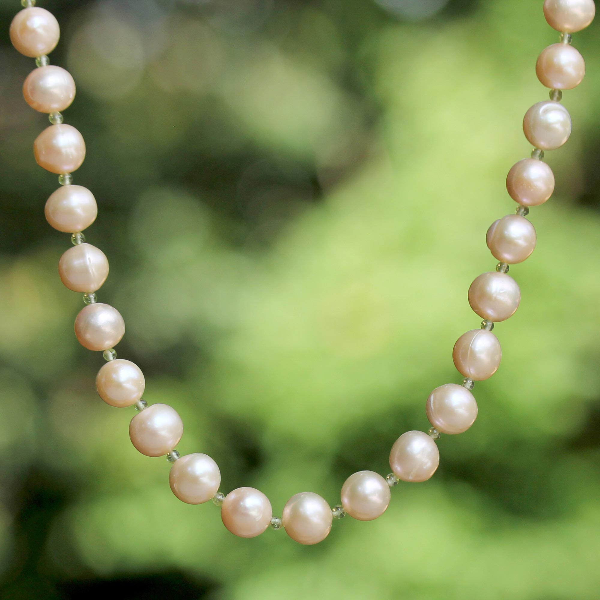 NOVICA Pink Sea Breath Pearl Bridal Necklace | GreaterGood