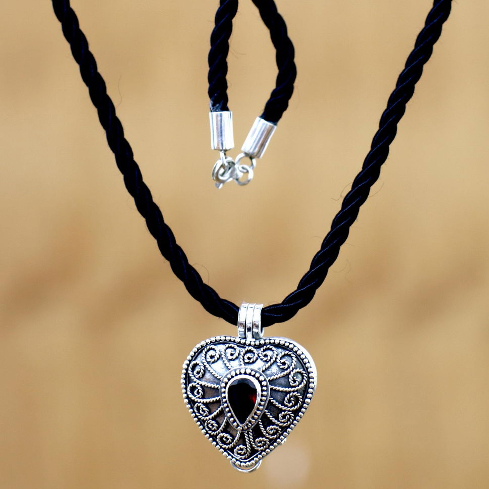 NOVICA Secret Love Heart Shaped Necklace | GreaterGood