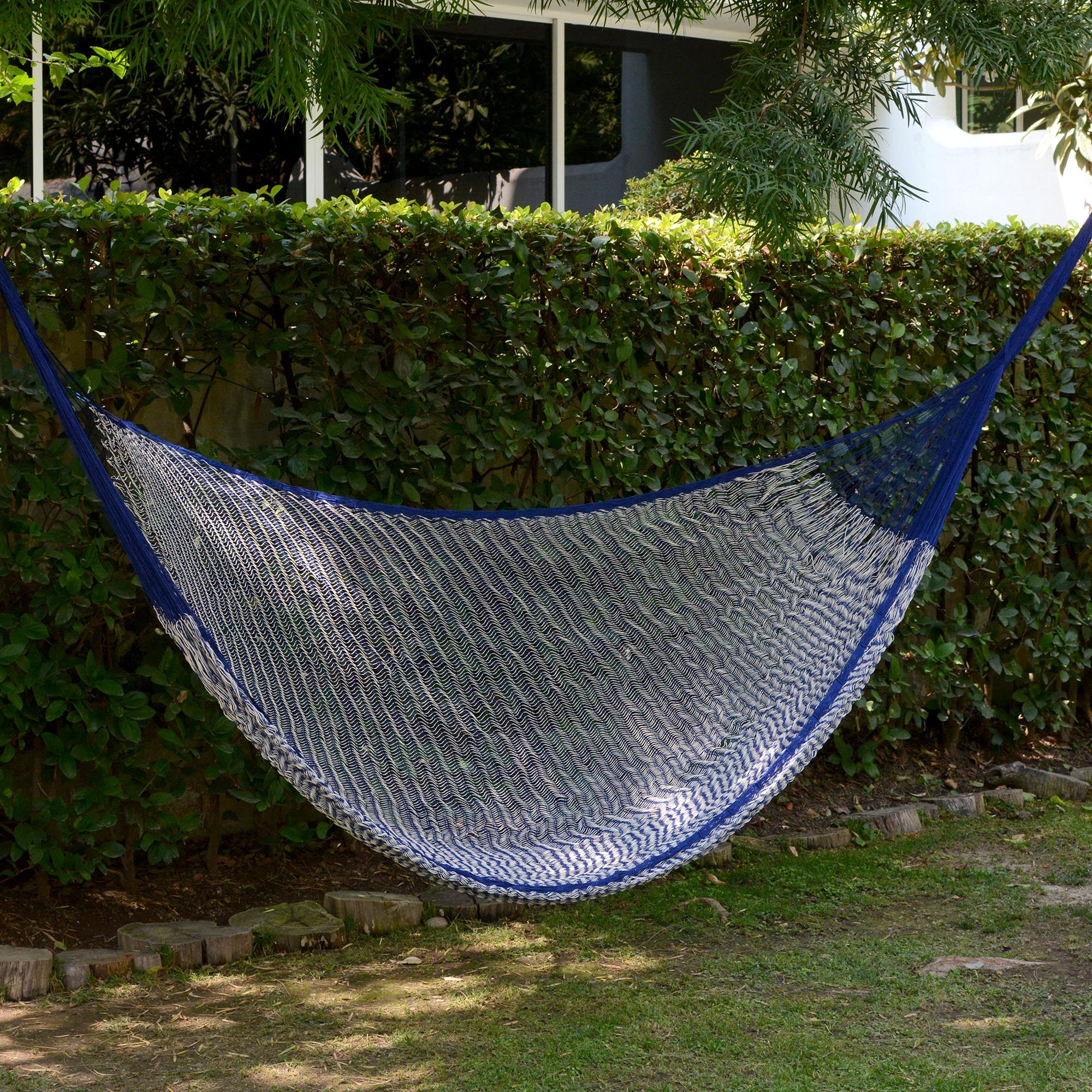 NOVICA Ocean Waves Hand Woven Mayan Rope Hammock | GreaterGood