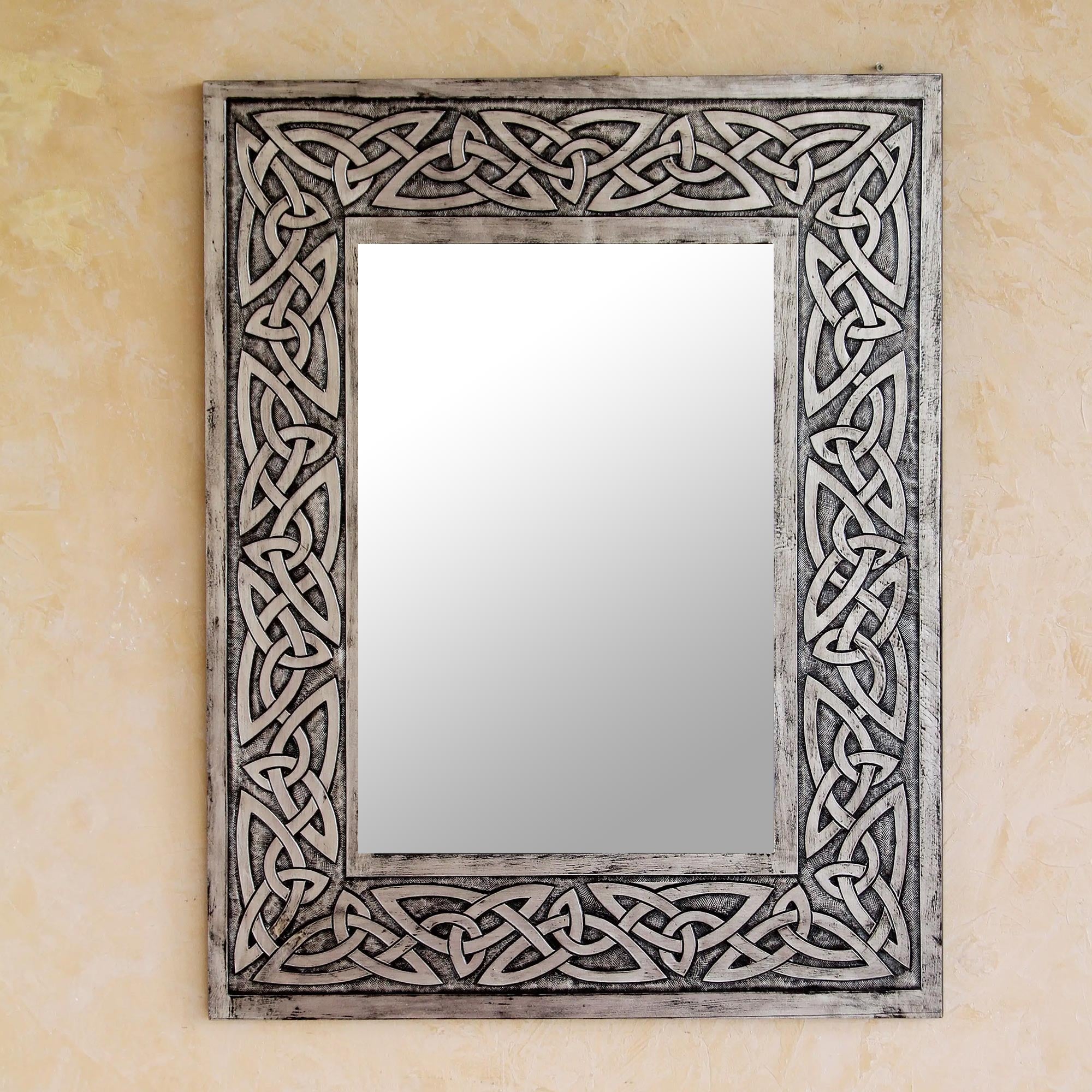 NOVICA Continuity Leather mirror | GreaterGood