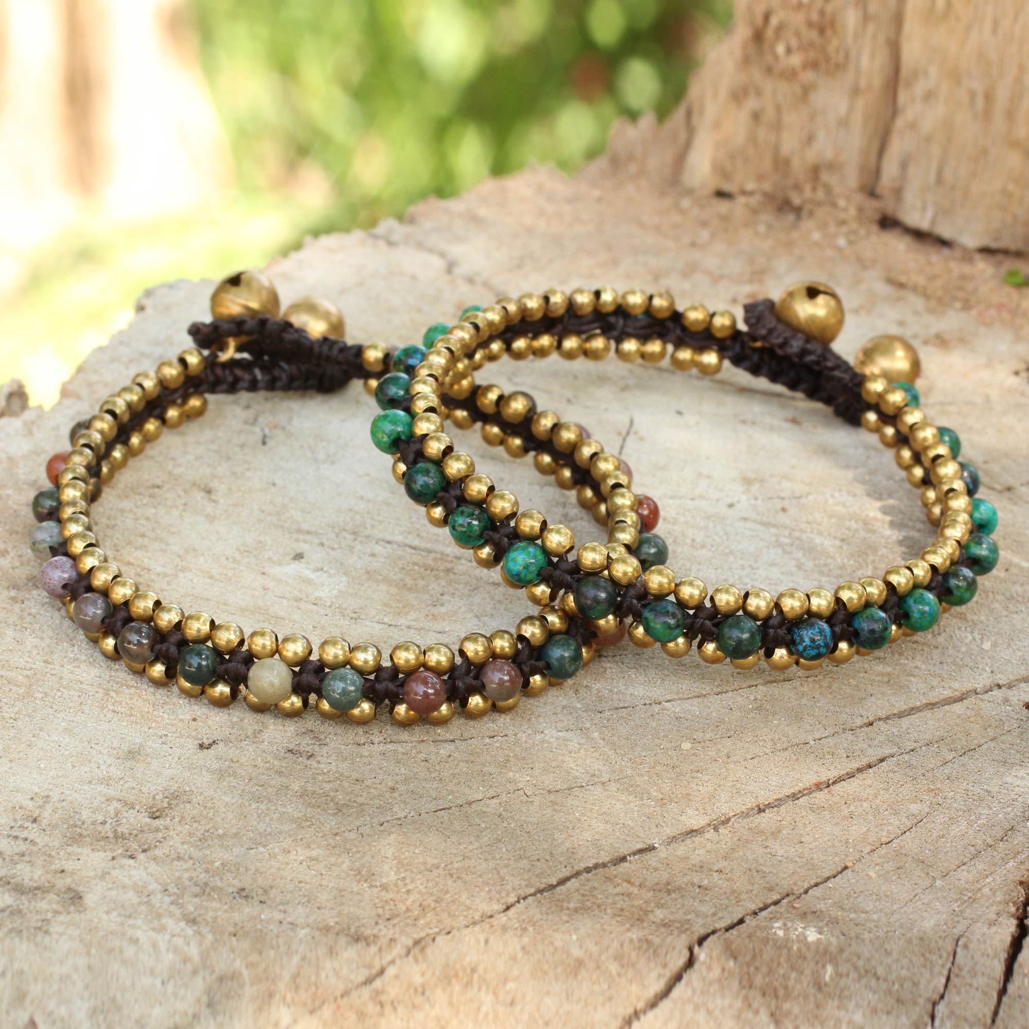 NOVICA Happy Times Fair Trade Beaded Bracelets with Serpentine and ...