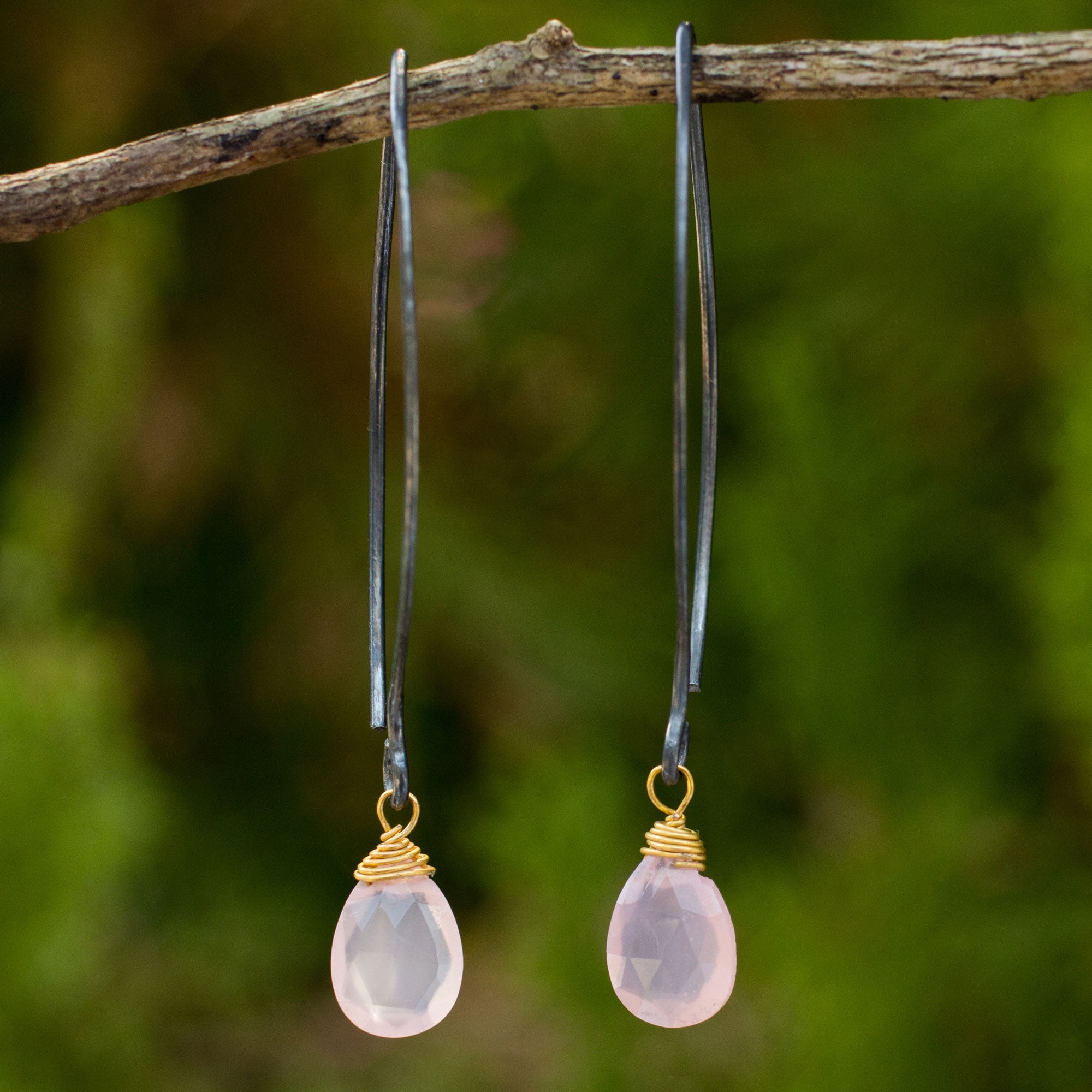 NOVICA Sublime Pink Sparkle Gold Vermeil Accent Pink Chalcedony ...