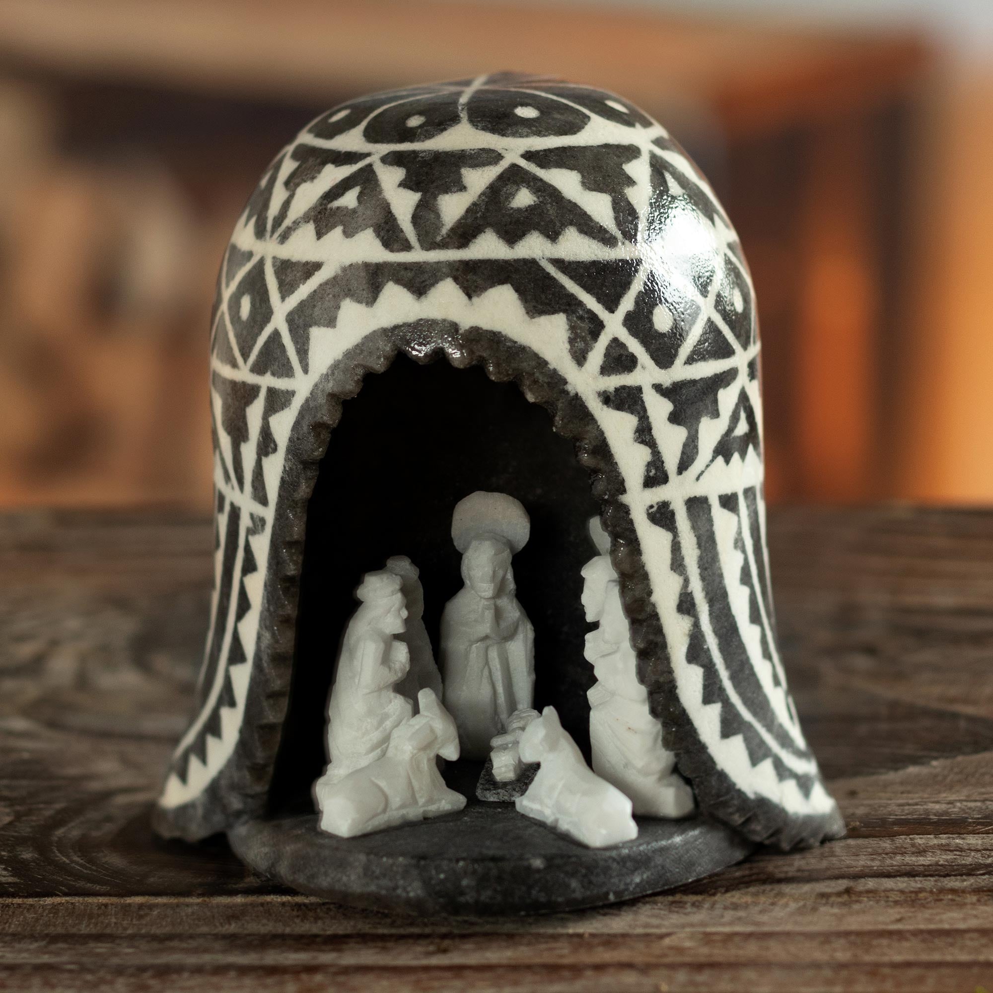 NOVICA A Peruvian Christmas Unique Alabaster Stone Nativity Scene in a ...