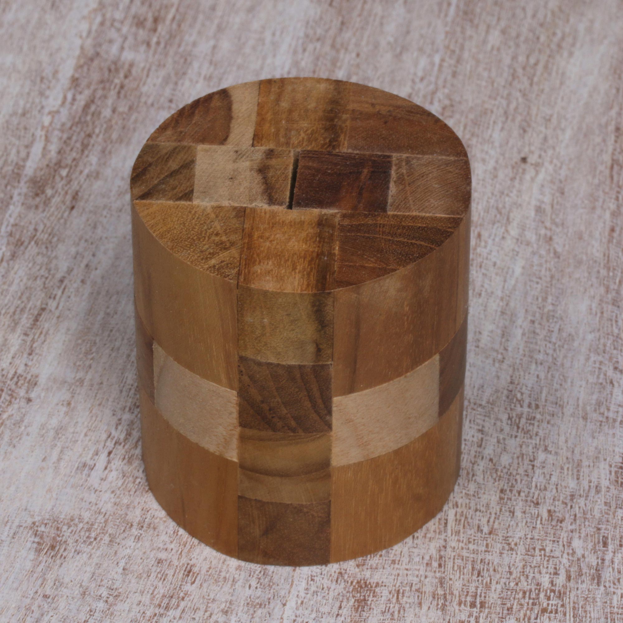 NOVICA Forest Cylinder Challenging 3-D Puzzle Artwork Handcrafted of ...