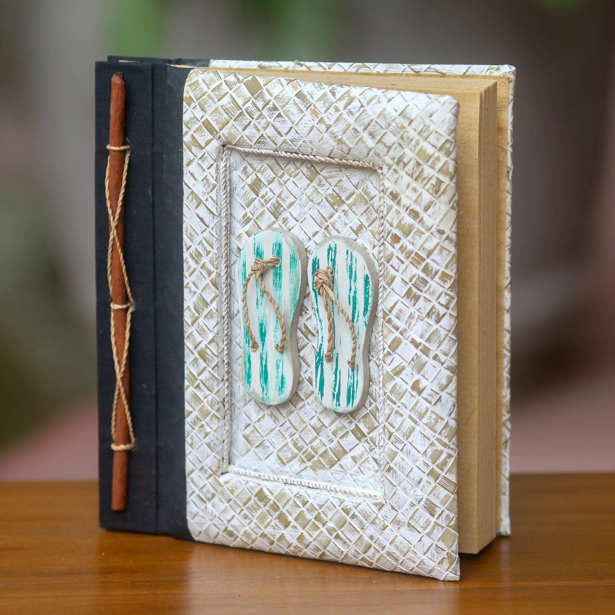 NOVICA The Path Is Green Balinese 50-page Rice Paper Journal with ...