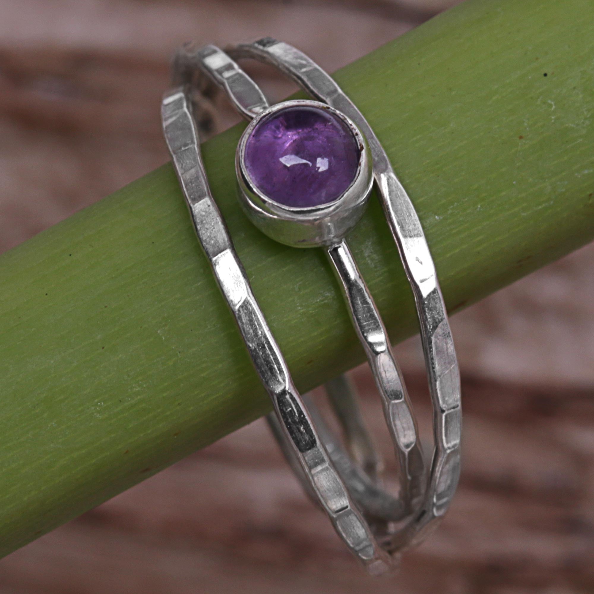 Magical Essence in Purple Amethyst and Sterling Silver Solitaire Ring ...