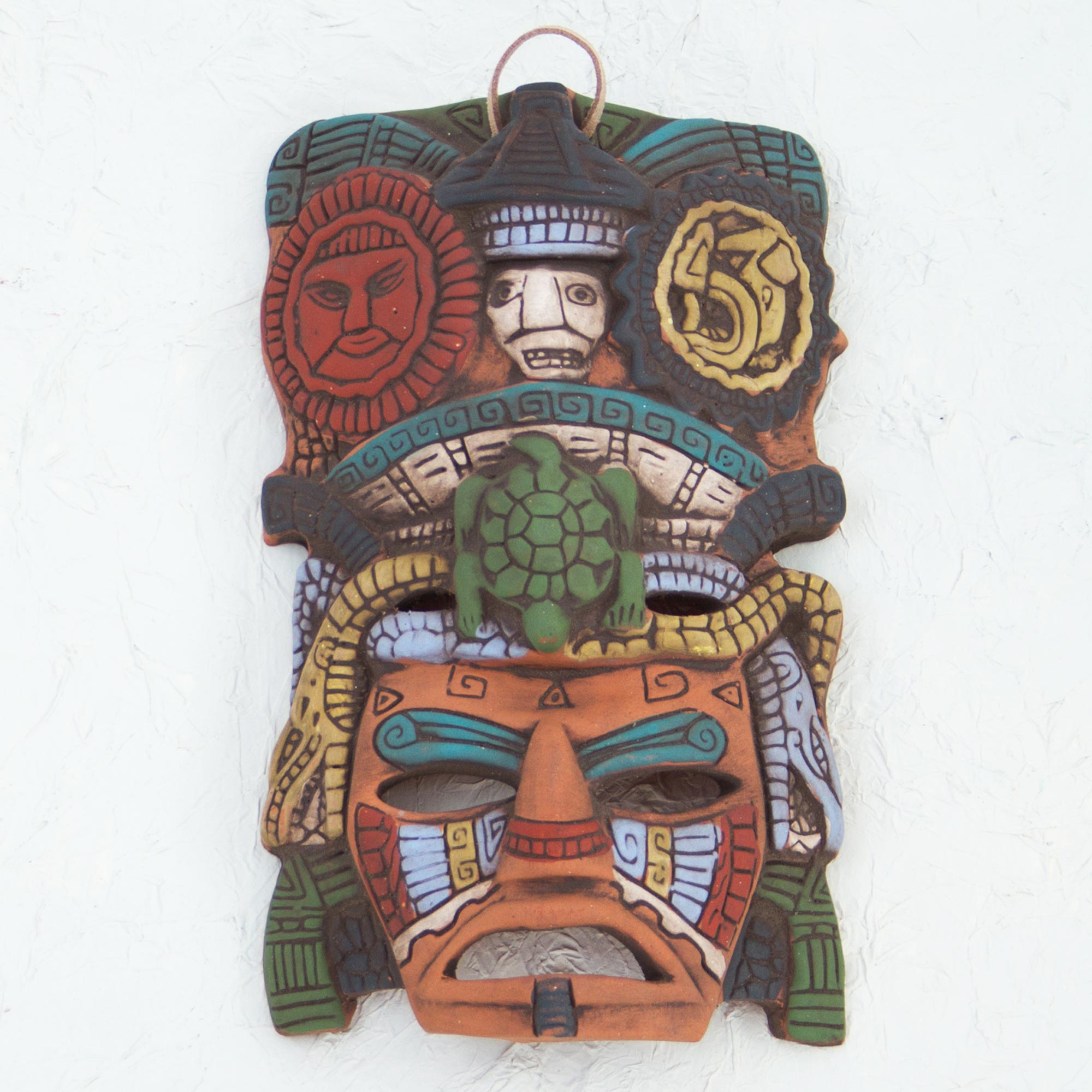NOVICA Sun And Moon tortoise Ceramic Animal Themed Mask | GreaterGood