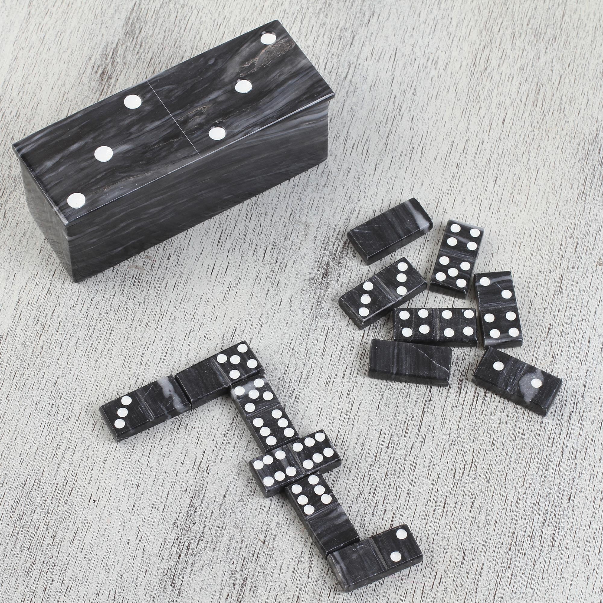 NOVICA Fascinating Challenge Stone Domino Set | GreaterGood