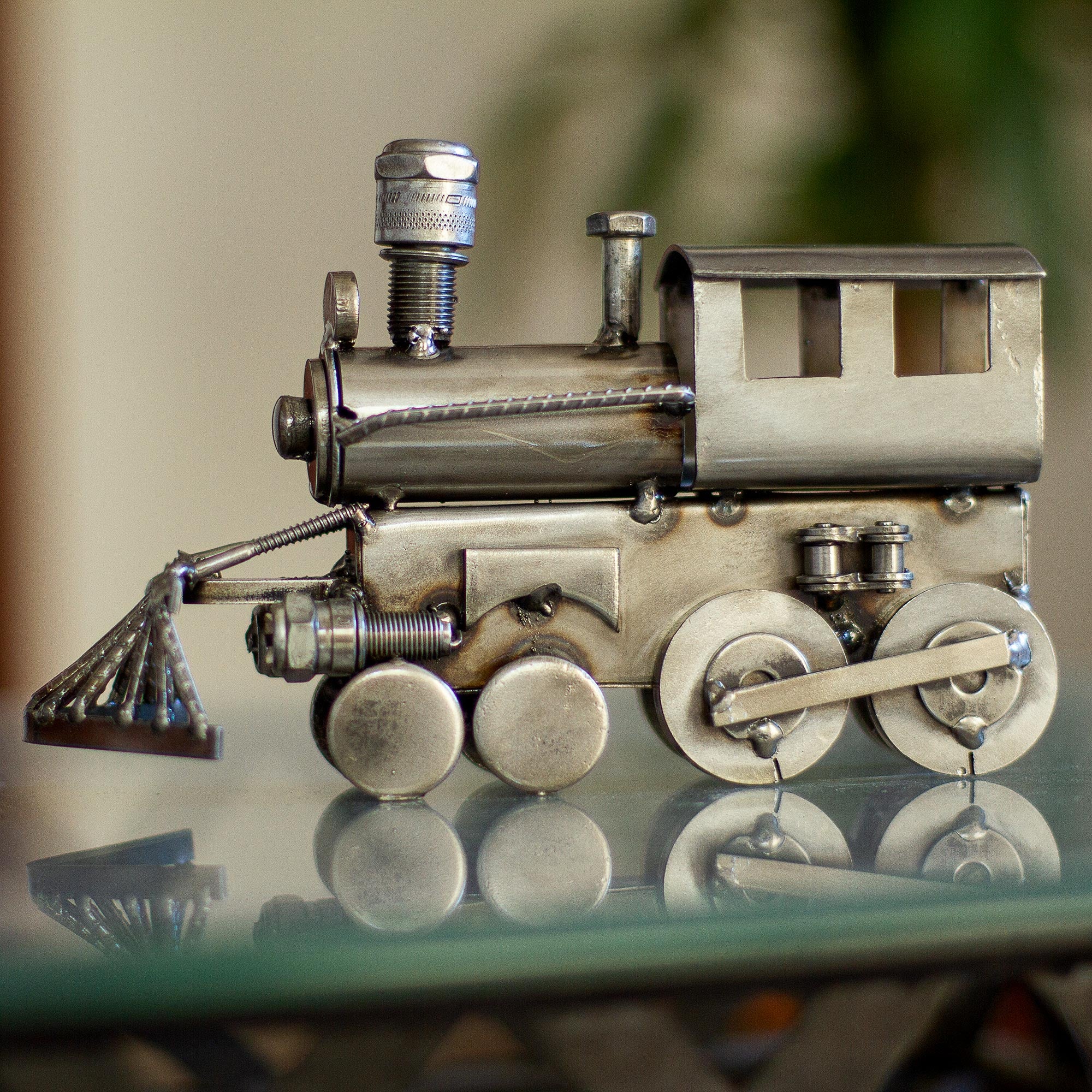 NOVICA Rustic Locomotive Rustic Locomotive Recycled Metal Sculpture ...