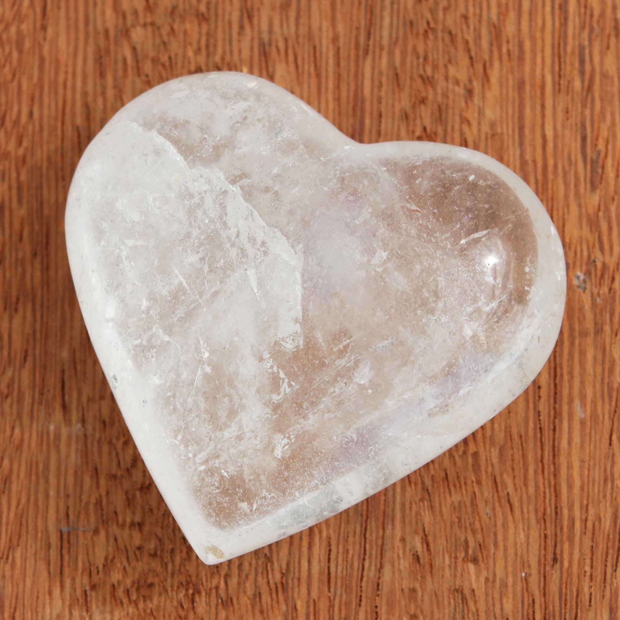NOVICA Balanced Heart Clear Crystal Quartz Heart Sculpture | GreaterGood