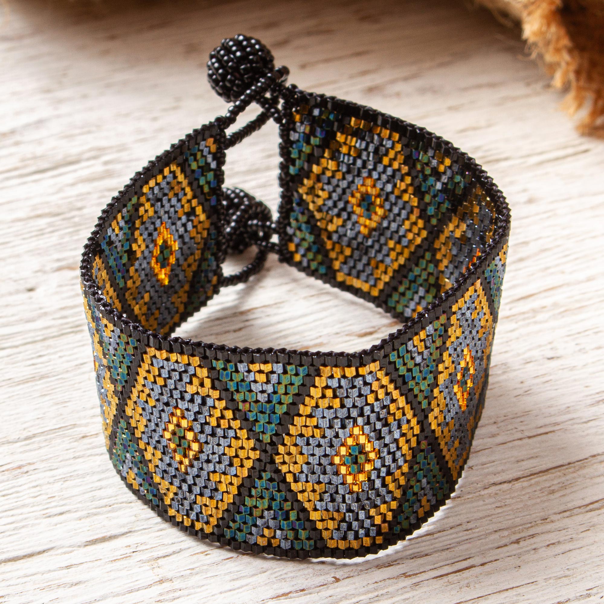 NOVICA Blessed Rain and Protection Huichol Blessing Sage Green ...