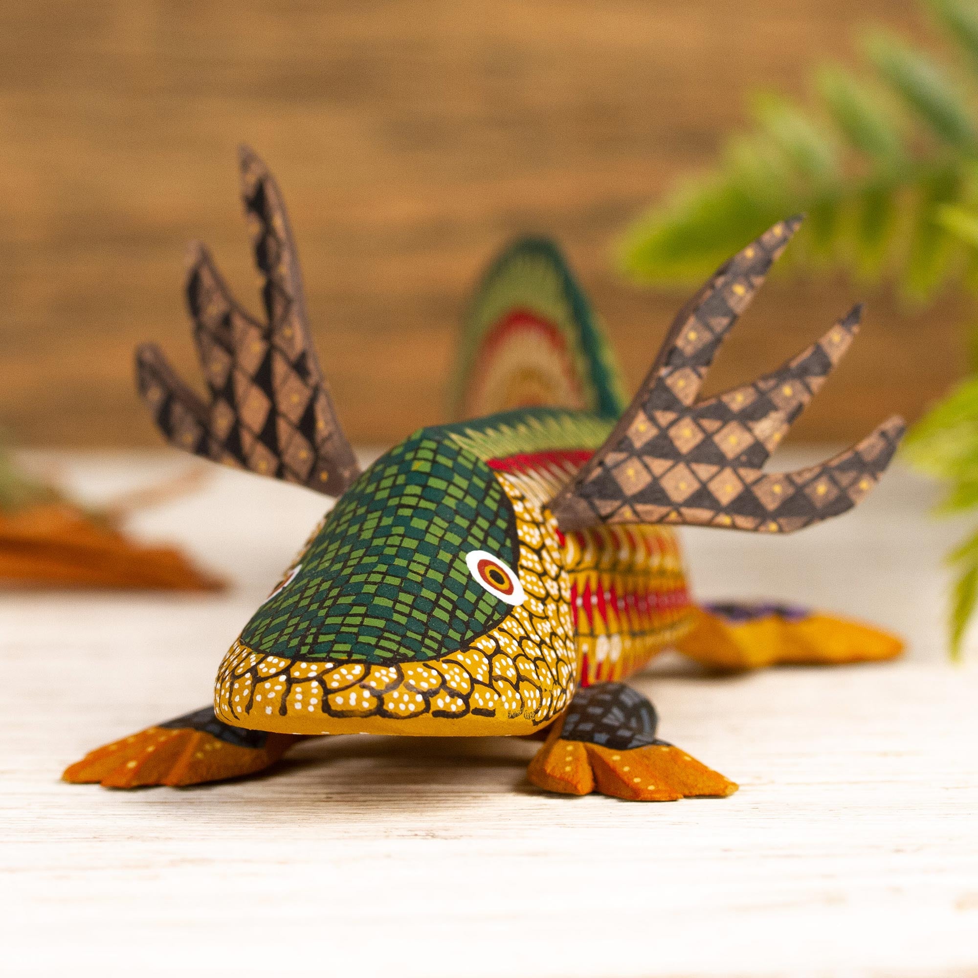 NOVICA Axolotl Copal Wood Axolotl Alebrije from Mexico | GreaterGood