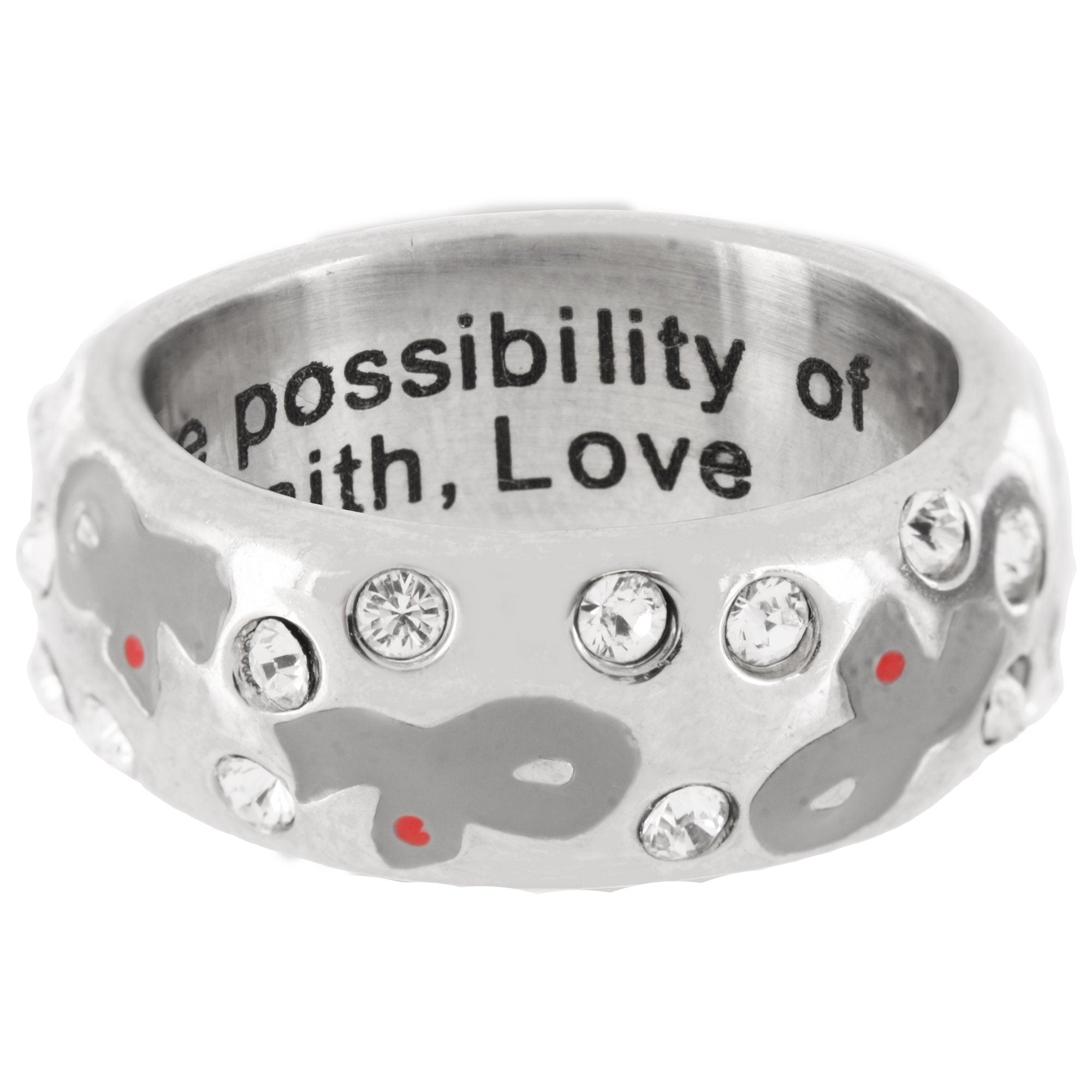 Diabetes Ribbon Swarovski Crystal Ring | GreaterGood